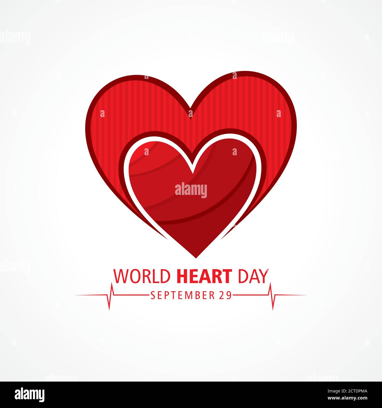 Vector Illustration of World Heart Day observed on 29 September Stock ...
