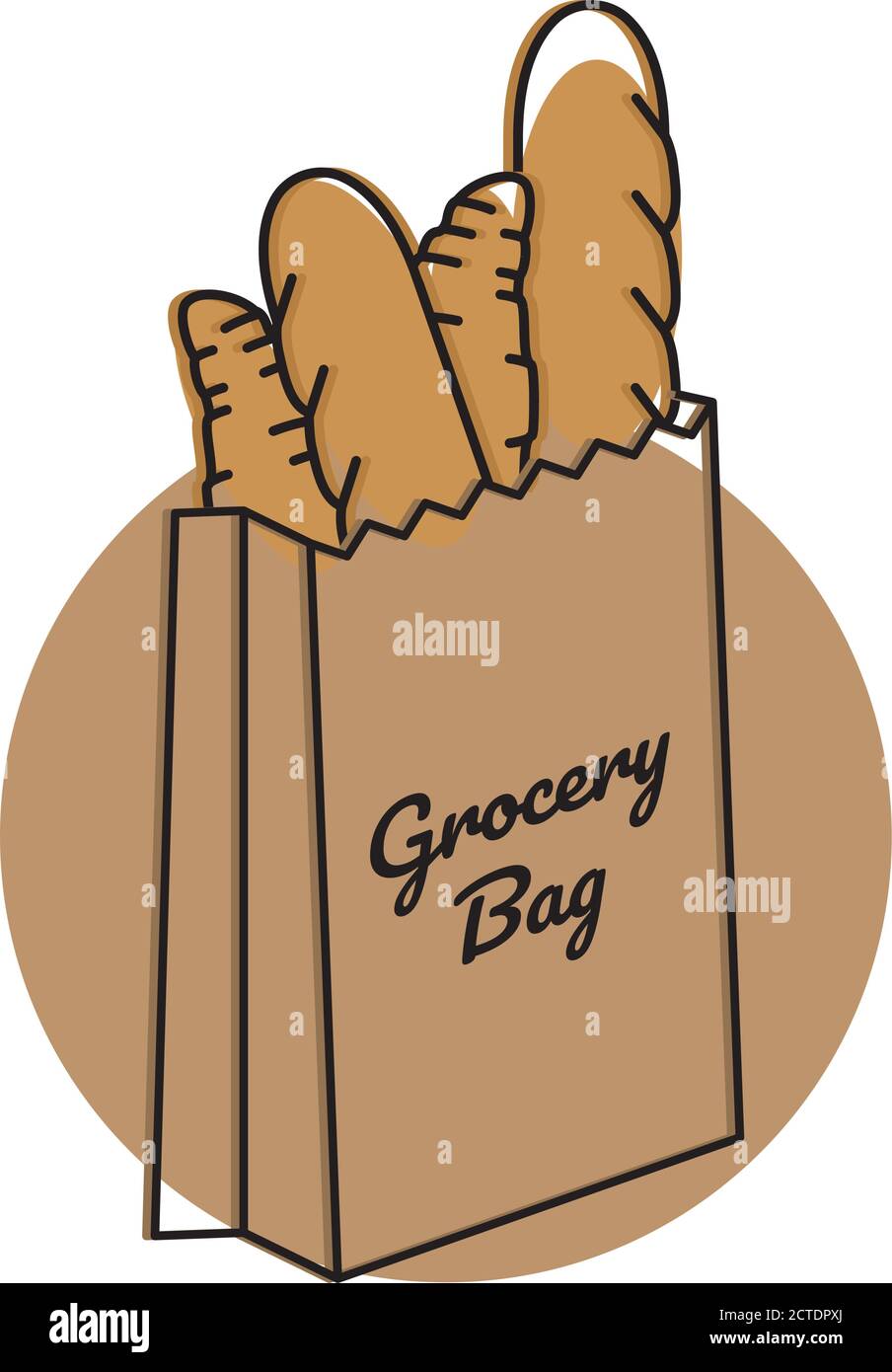 Bread in a grocery bag icon - Vector Stock Vector Image & Art - Alamy