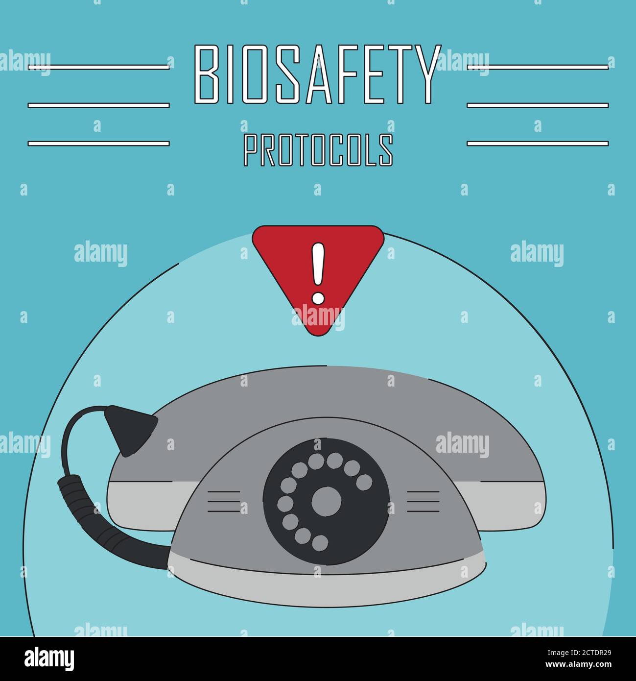 Biosafety protocols poster. Emergency call - Vector illustration Stock ...