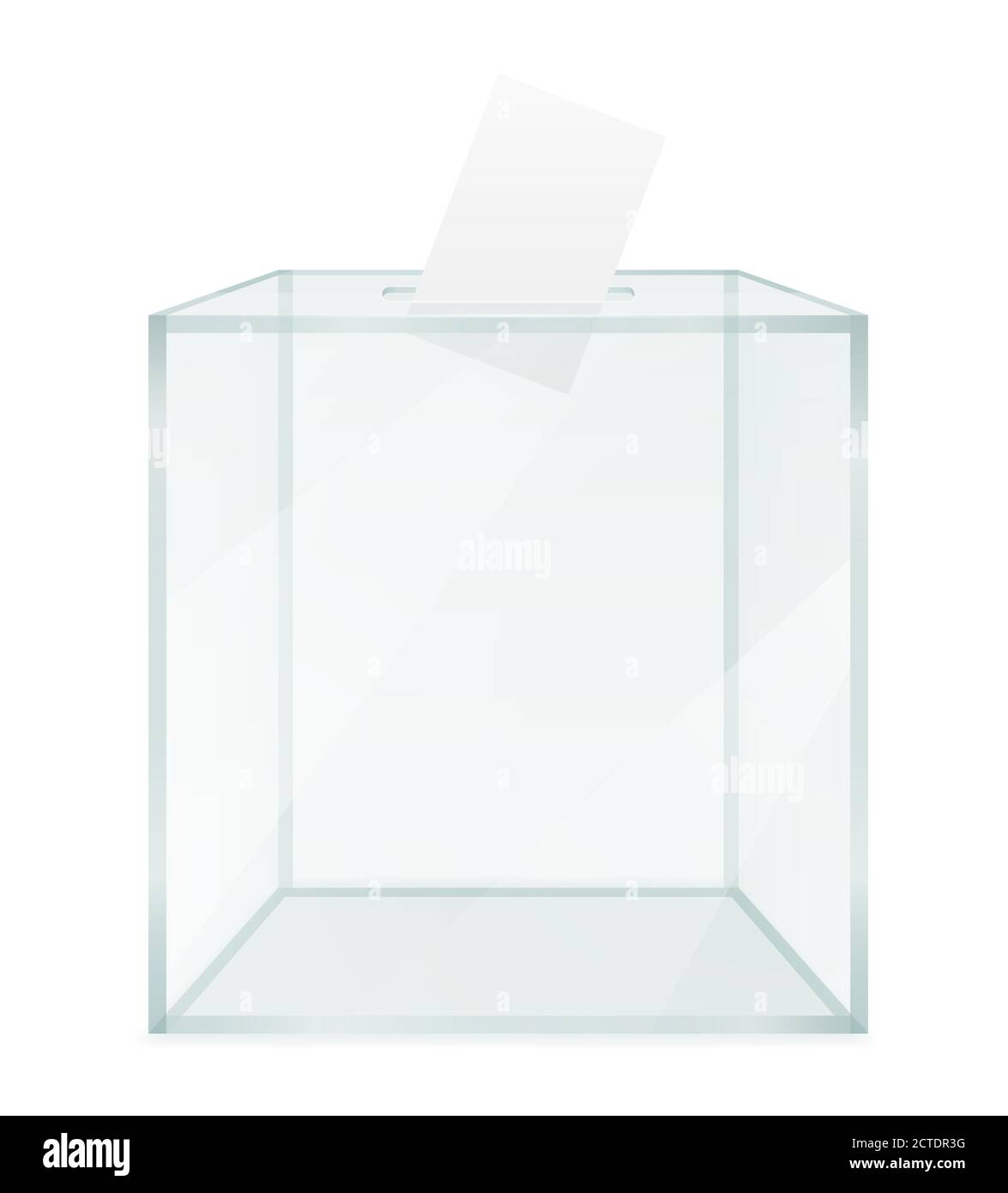 glass transparent ballot box for election voting vector illustration ...