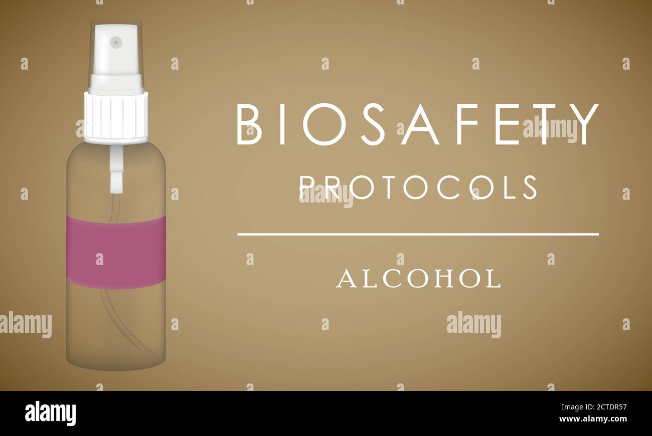 Biosafety protocols poster. Make use of alcohol - Vector Stock Vector ...