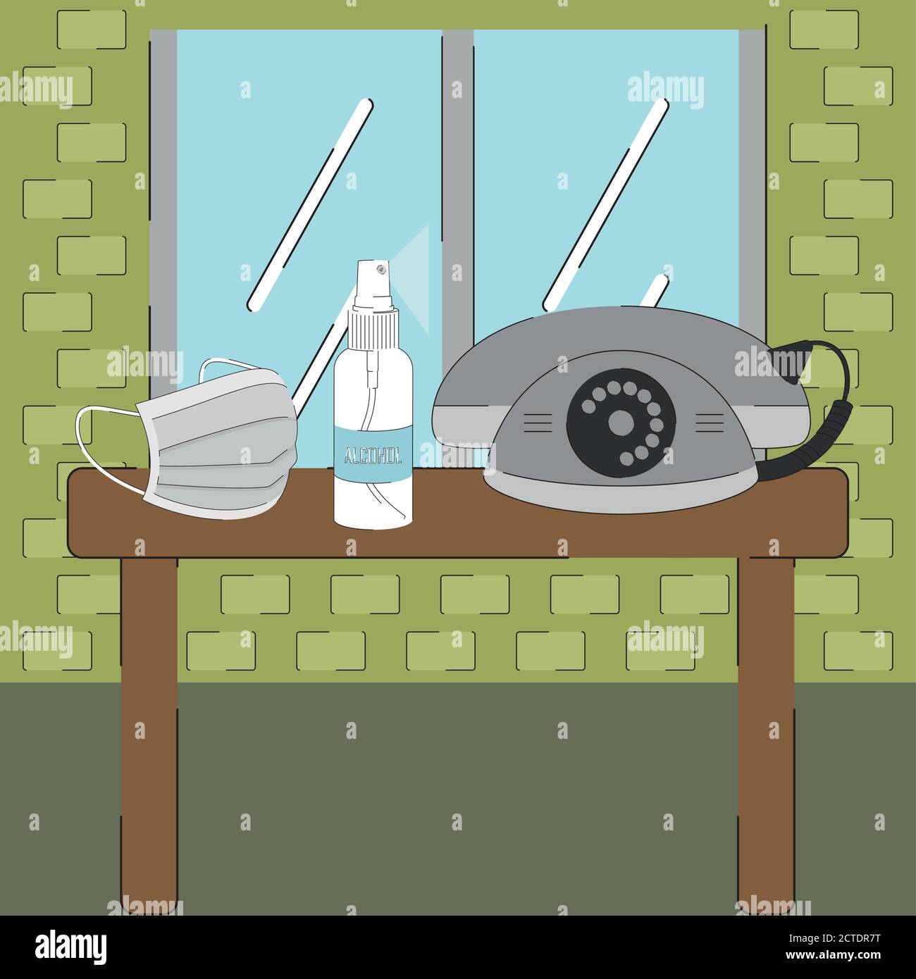 Biosafety protocols poster. Wear face mask and disinfect with alcohol ...
