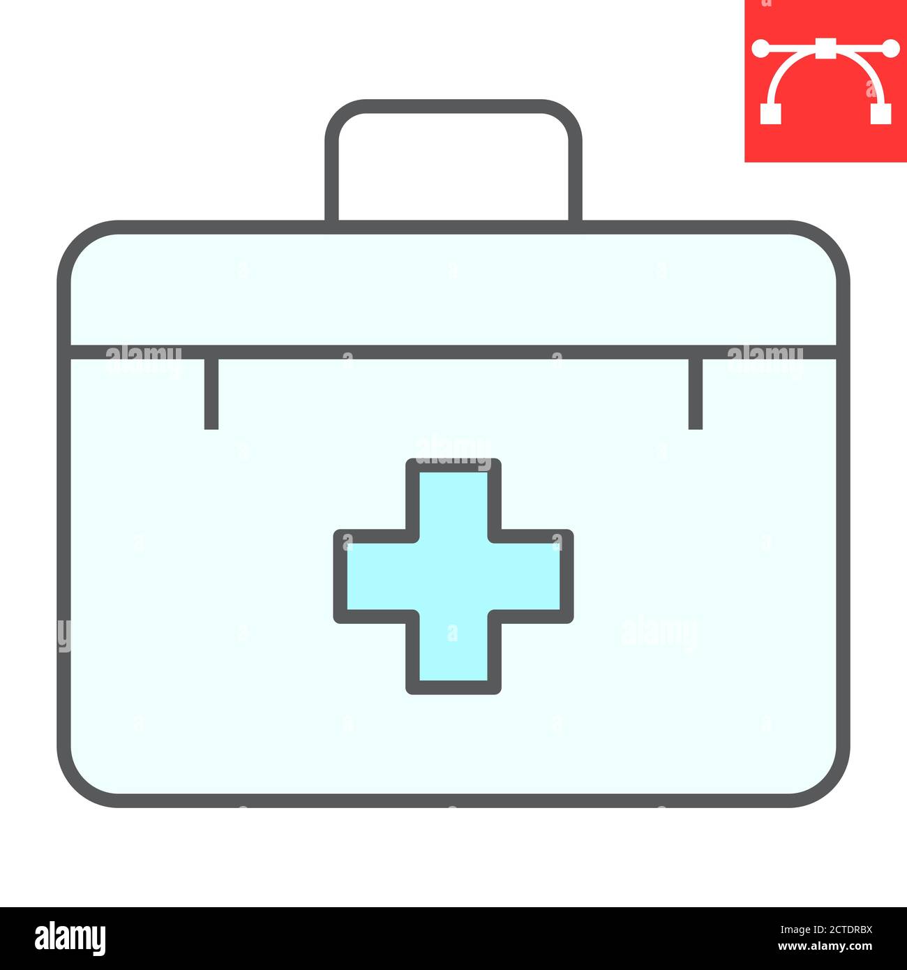 First aid kit color line icon, emergency and medical bag, first aid box ...