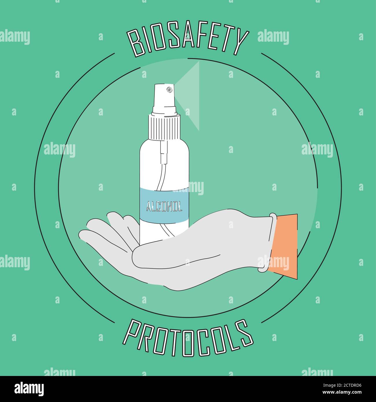 Biosafety protocols poster. Make use of alcohol - Vector Stock Vector ...