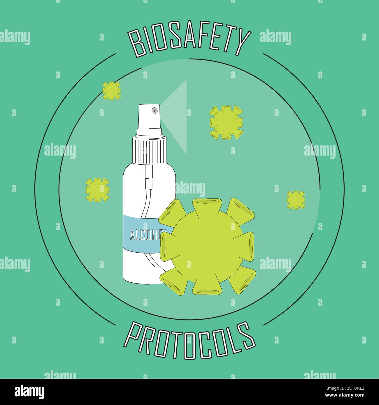 Biosafety protocols poster. Make use of alcohol - Vector Stock Vector ...