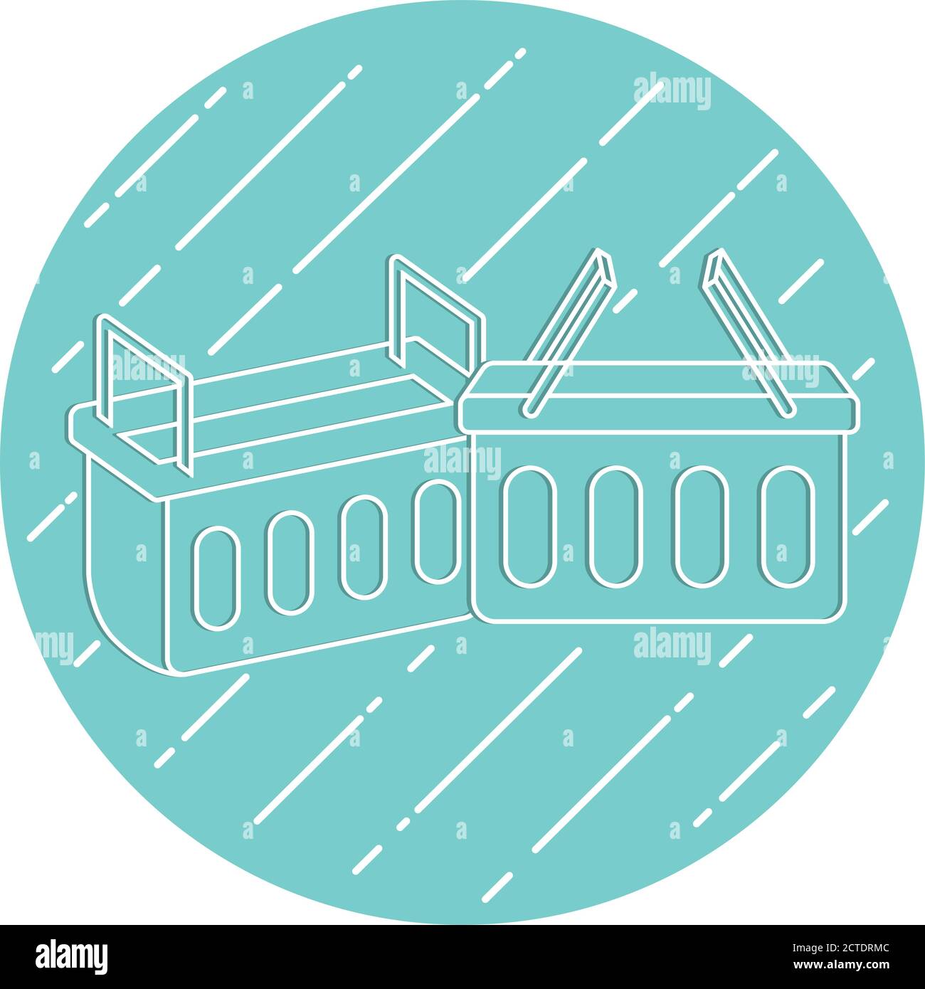 Empty shopping basket icon. Market basket icon - Vector Stock Vector ...