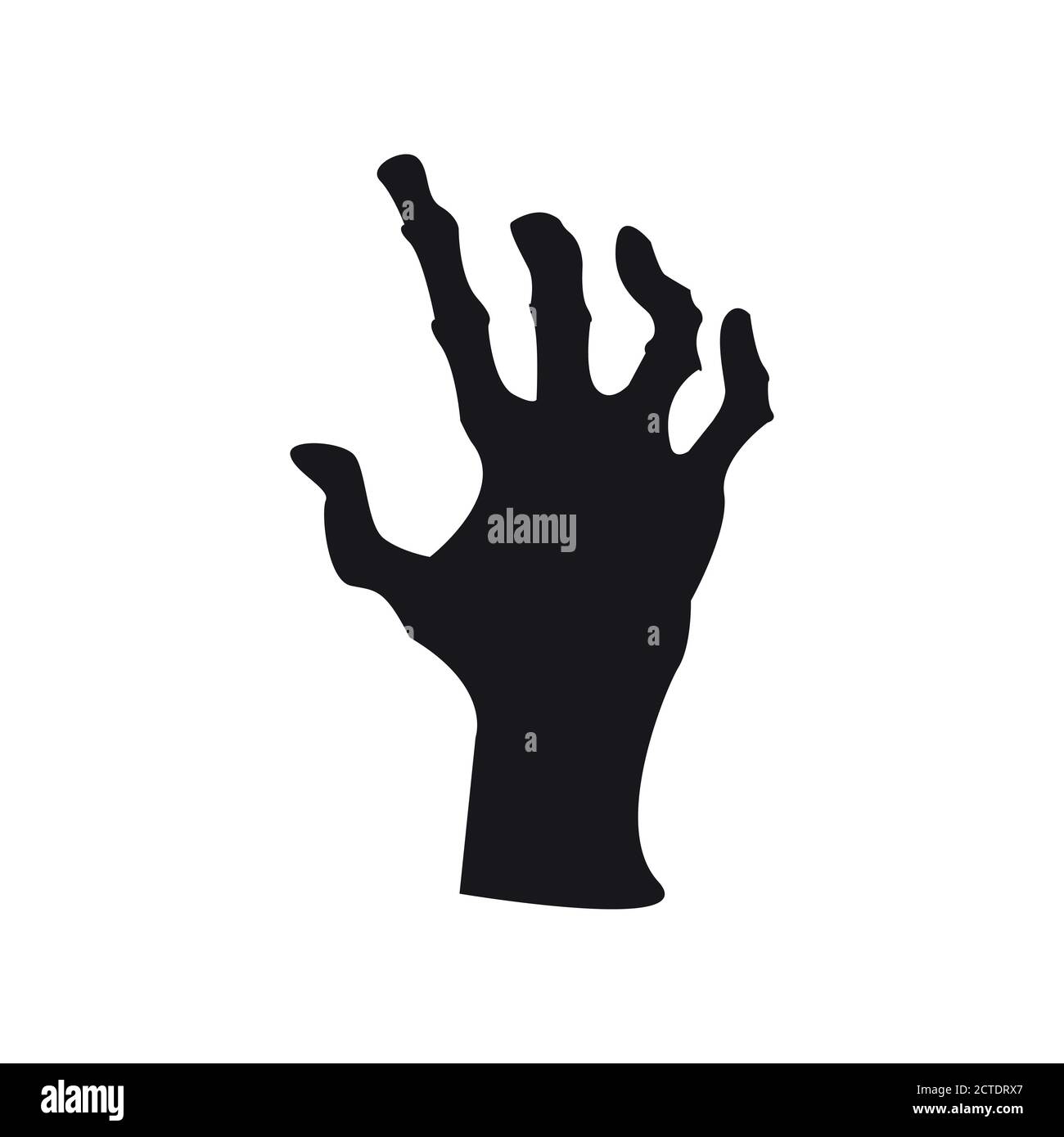 Scary hand, symbol for Halloween, simple flat vector illustration ...