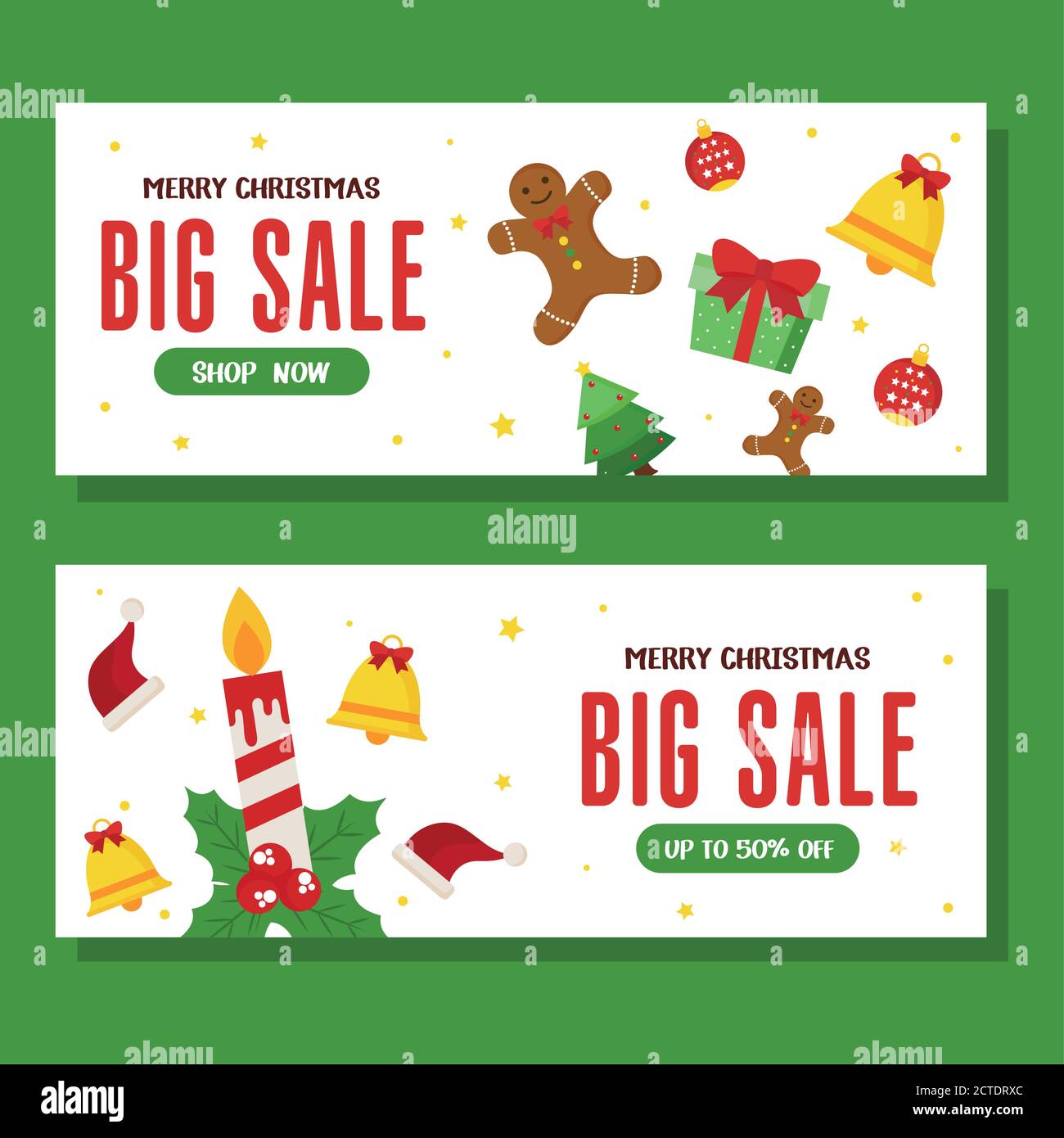 christmas sale with candle and icon set vector design Stock Vector ...