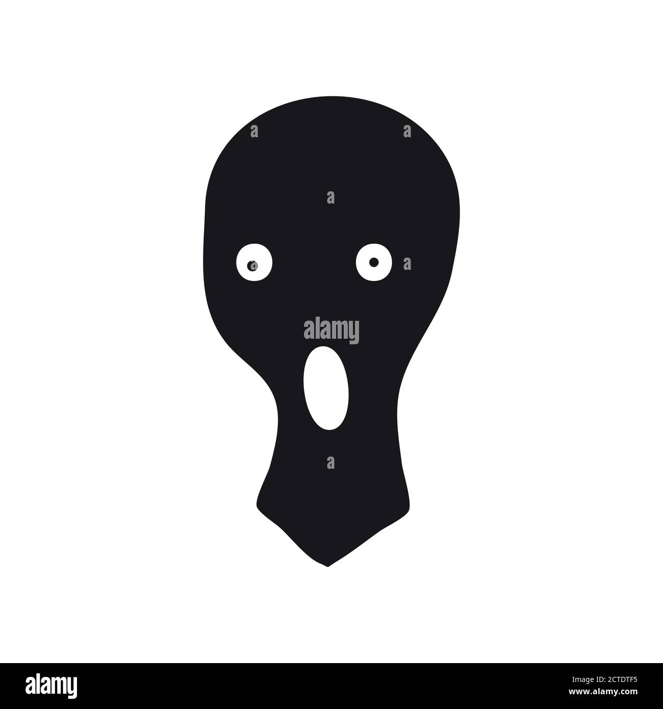 The scream icon, symbol for panic, worry and anxiety simple flat vector ...