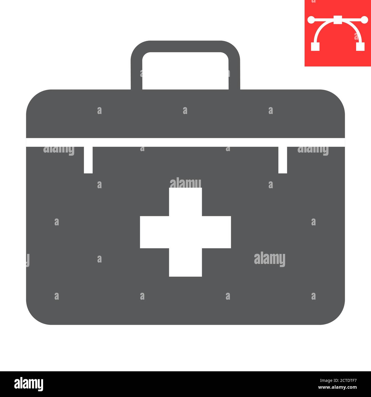 First aid kit glyph icon, emergency and medical bag, first aid box sign ...