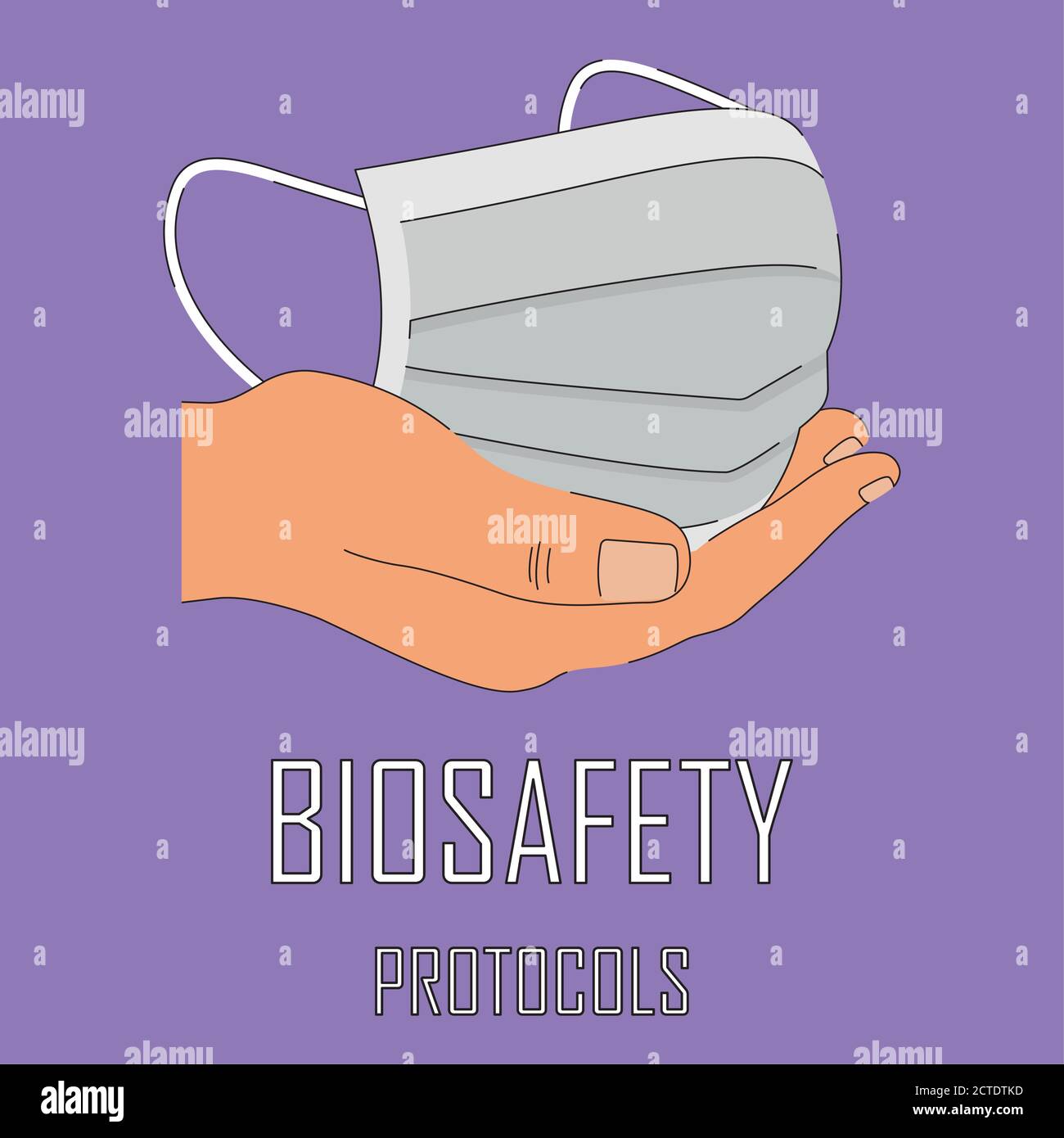 Biosafety protocols poster. Wear face mask - Vector Stock Vector Image ...