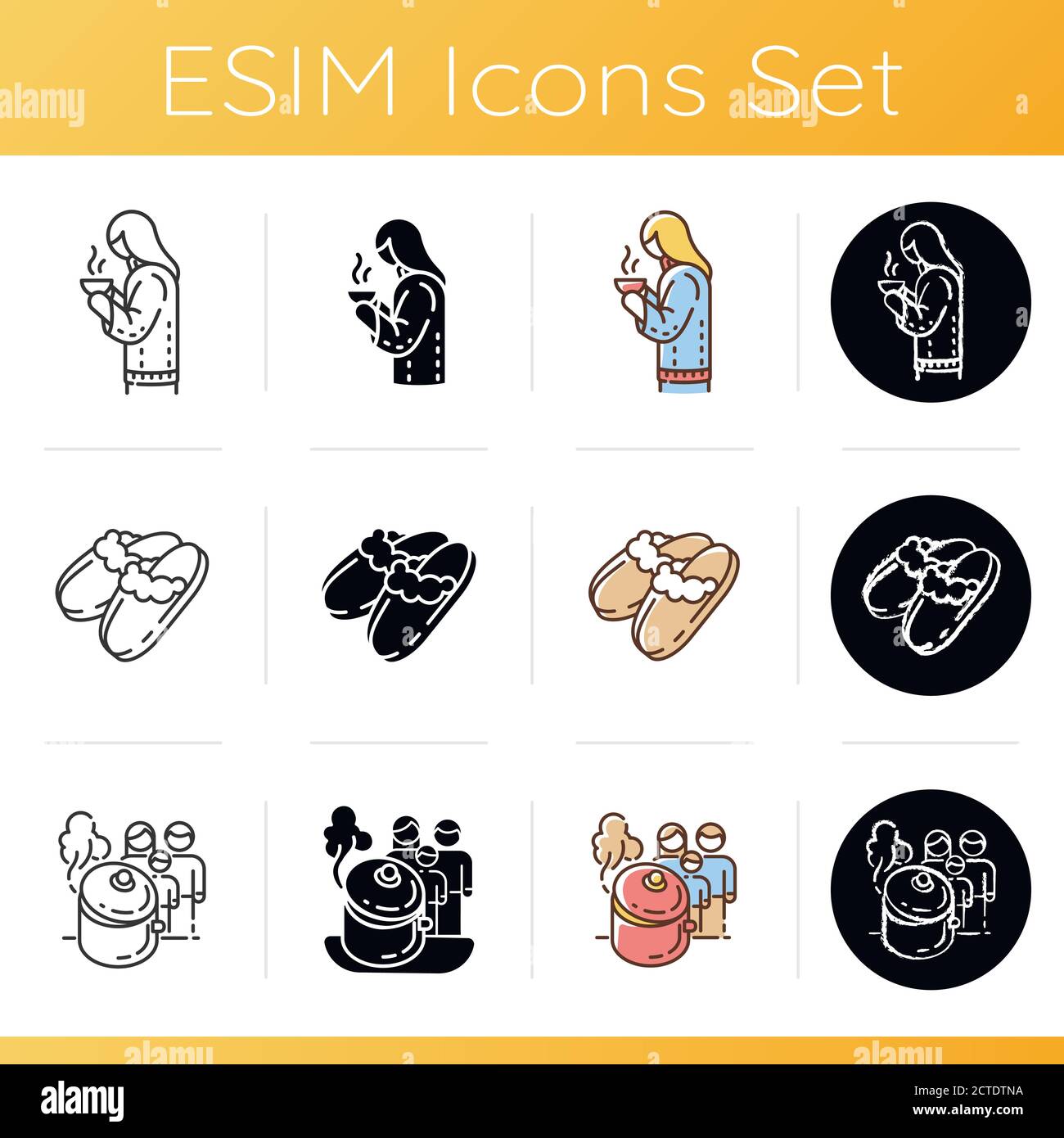 Heart-warming style icons set Stock Vector Image & Art - Alamy