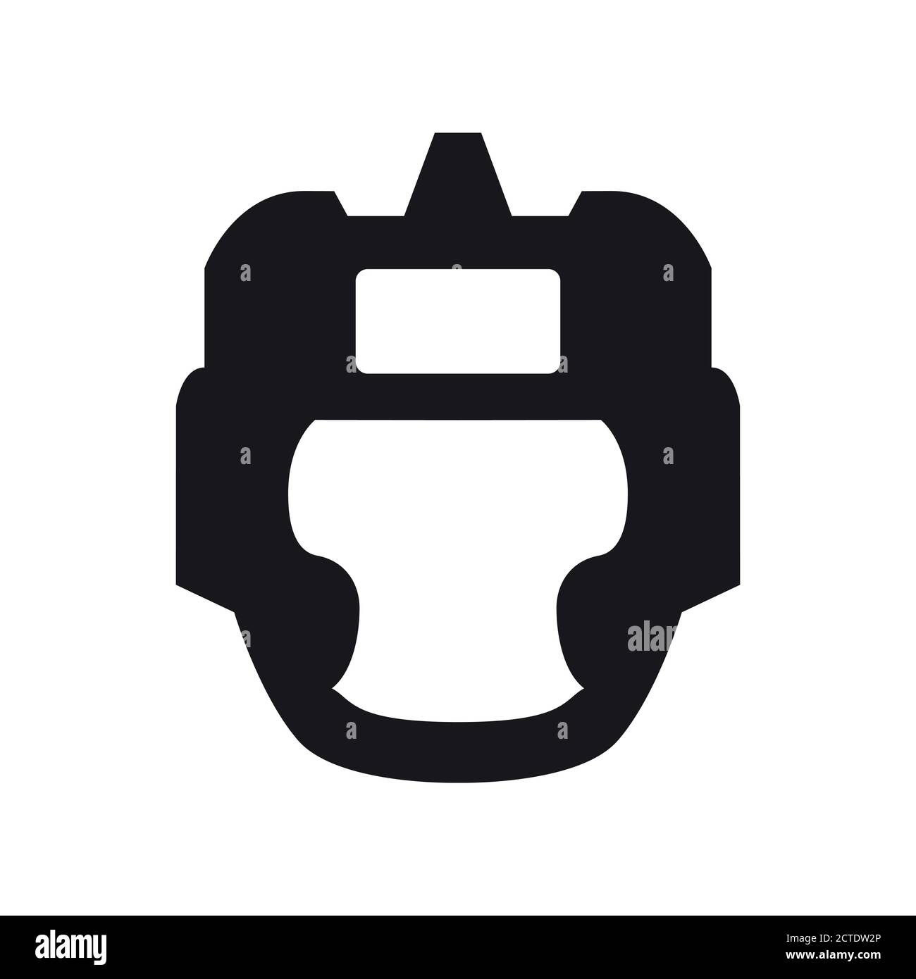 Black boxing helmet, simple flat vector illustration design Stock ...