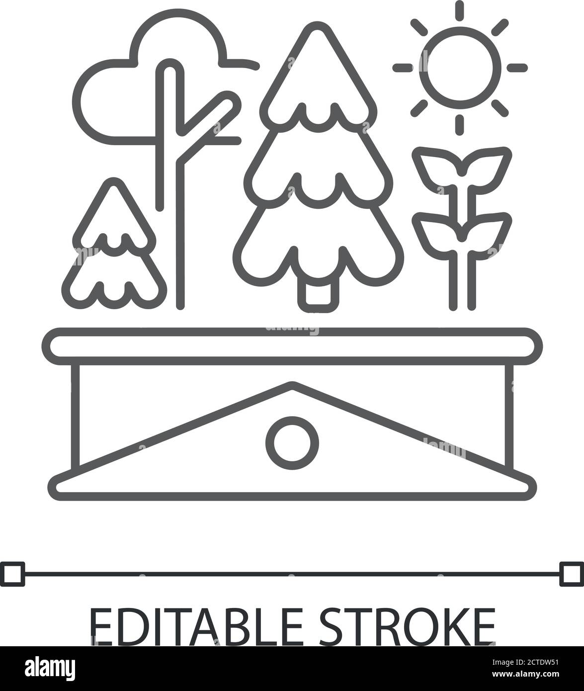 Green roof linear icon Stock Vector Image & Art - Alamy