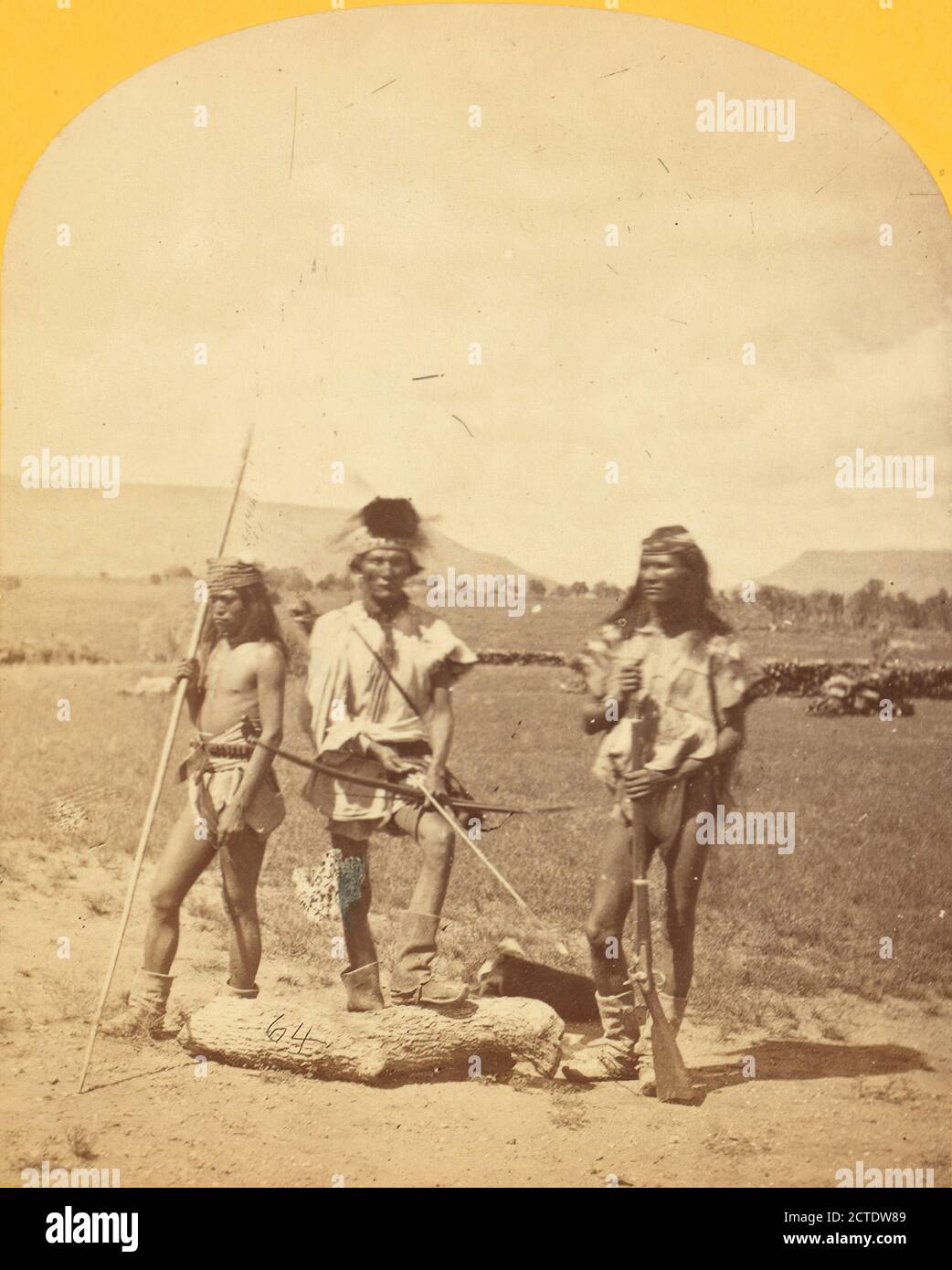 Apache Indians, as they appear ready for the war-path., Geographical ...