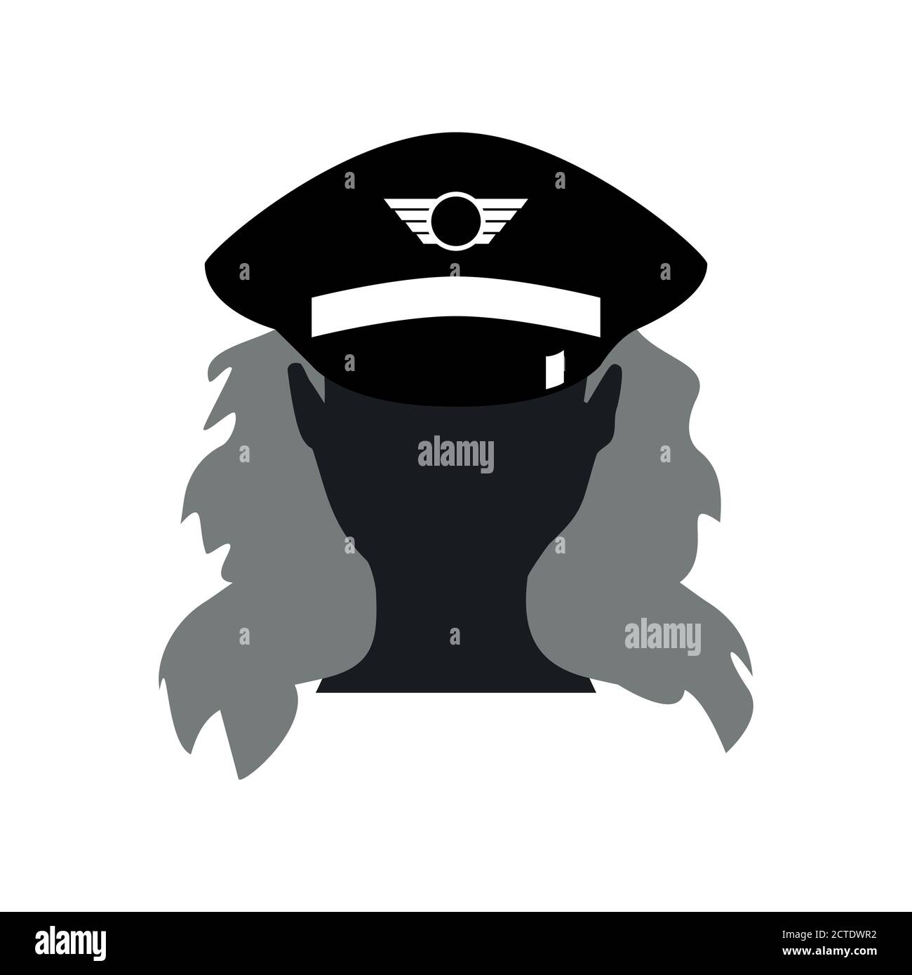 Female airline pilot captain, simple flat vector illustration design ...