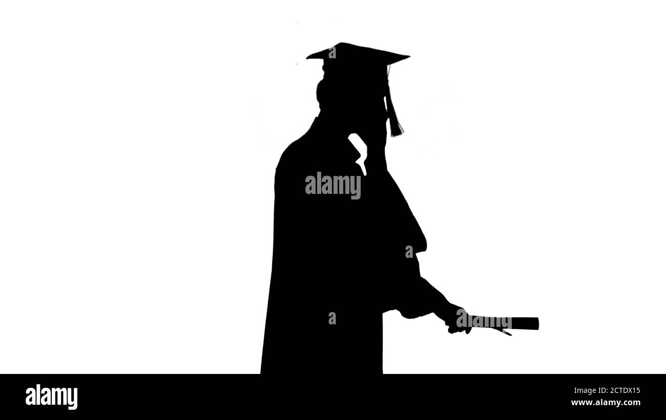 Graduate Walking Silhouette