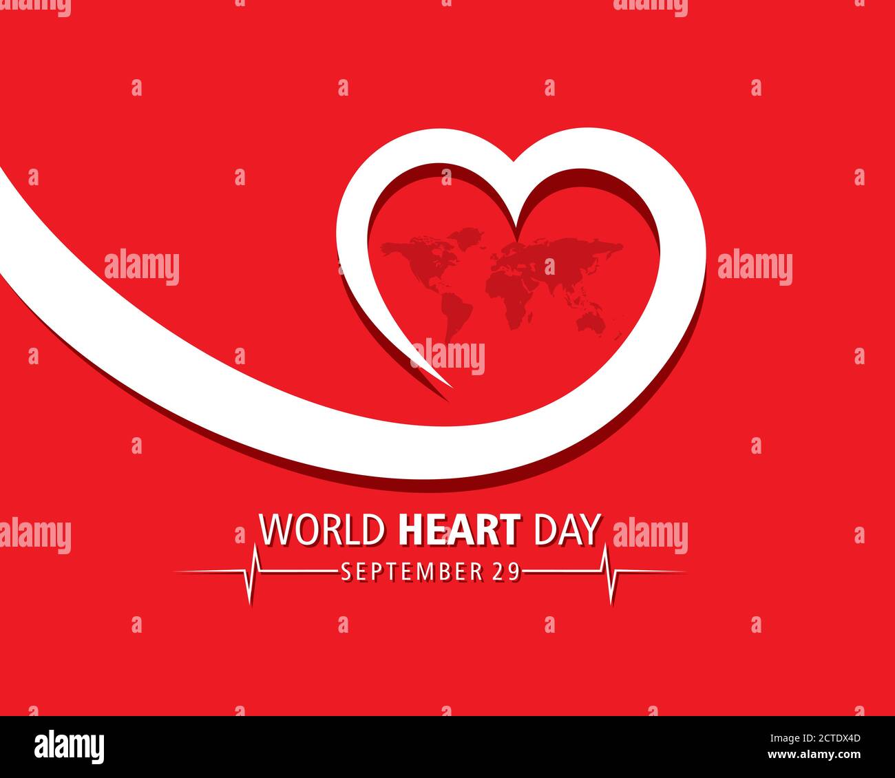 Vector Illustration of World Heart Day observed on 29 September Stock ...
