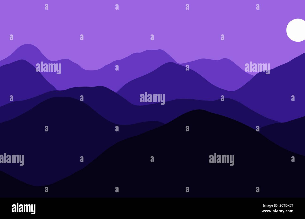 Mountains in the haze at sunset - Vector illustration Stock Vector ...