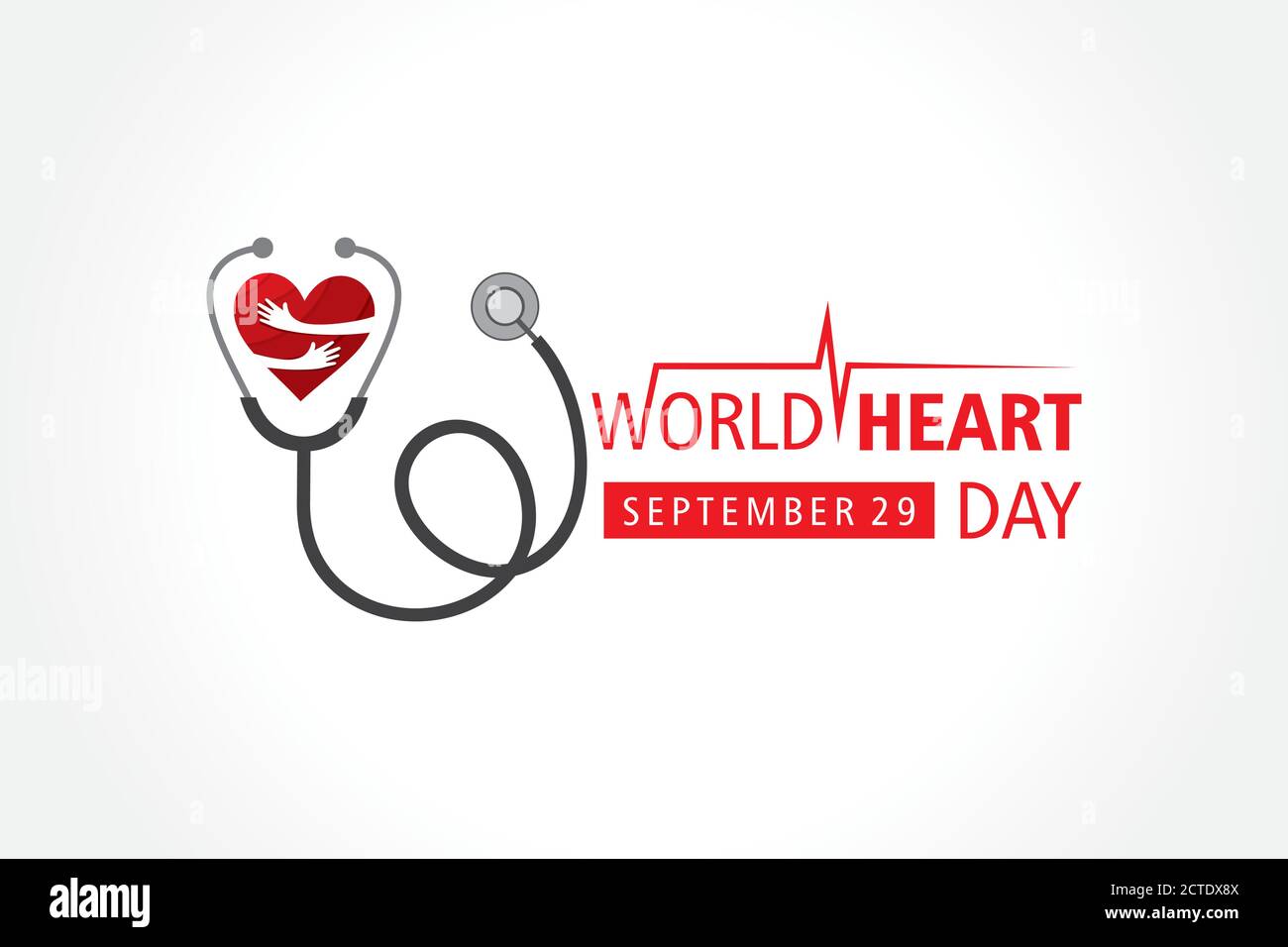 Vector Illustration of World Heart Day observed on 29 September Stock ...