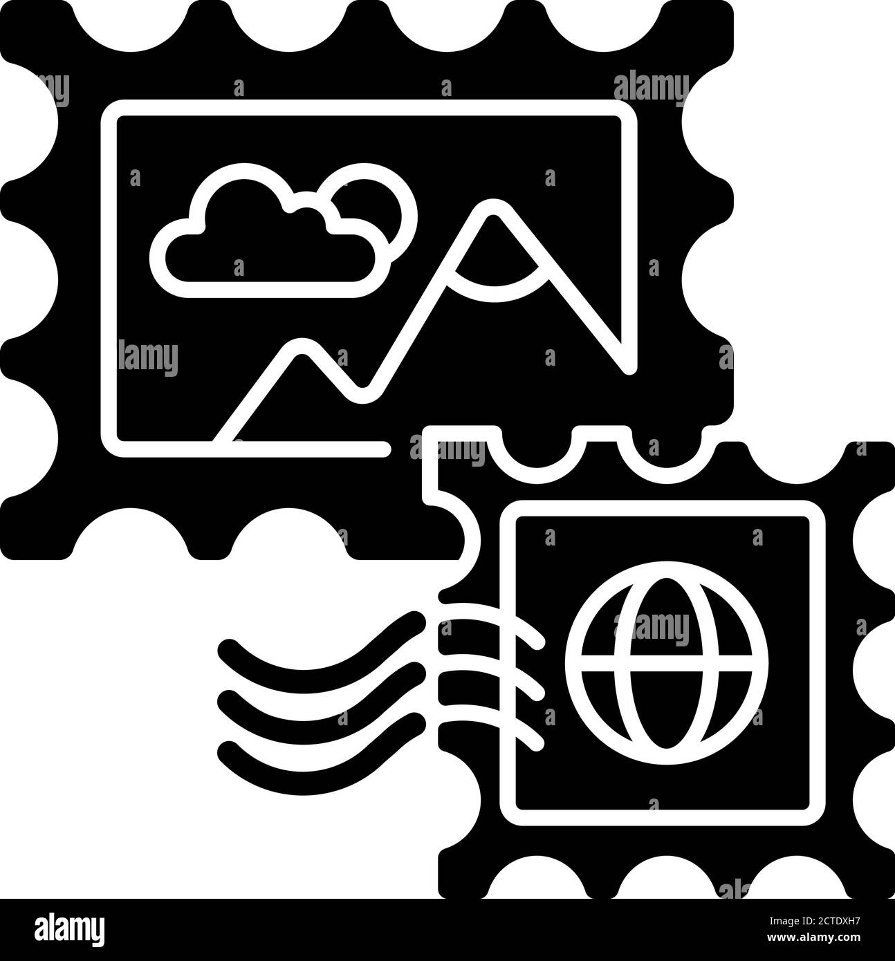 Collecting stamp Stock Vector Images - Alamy