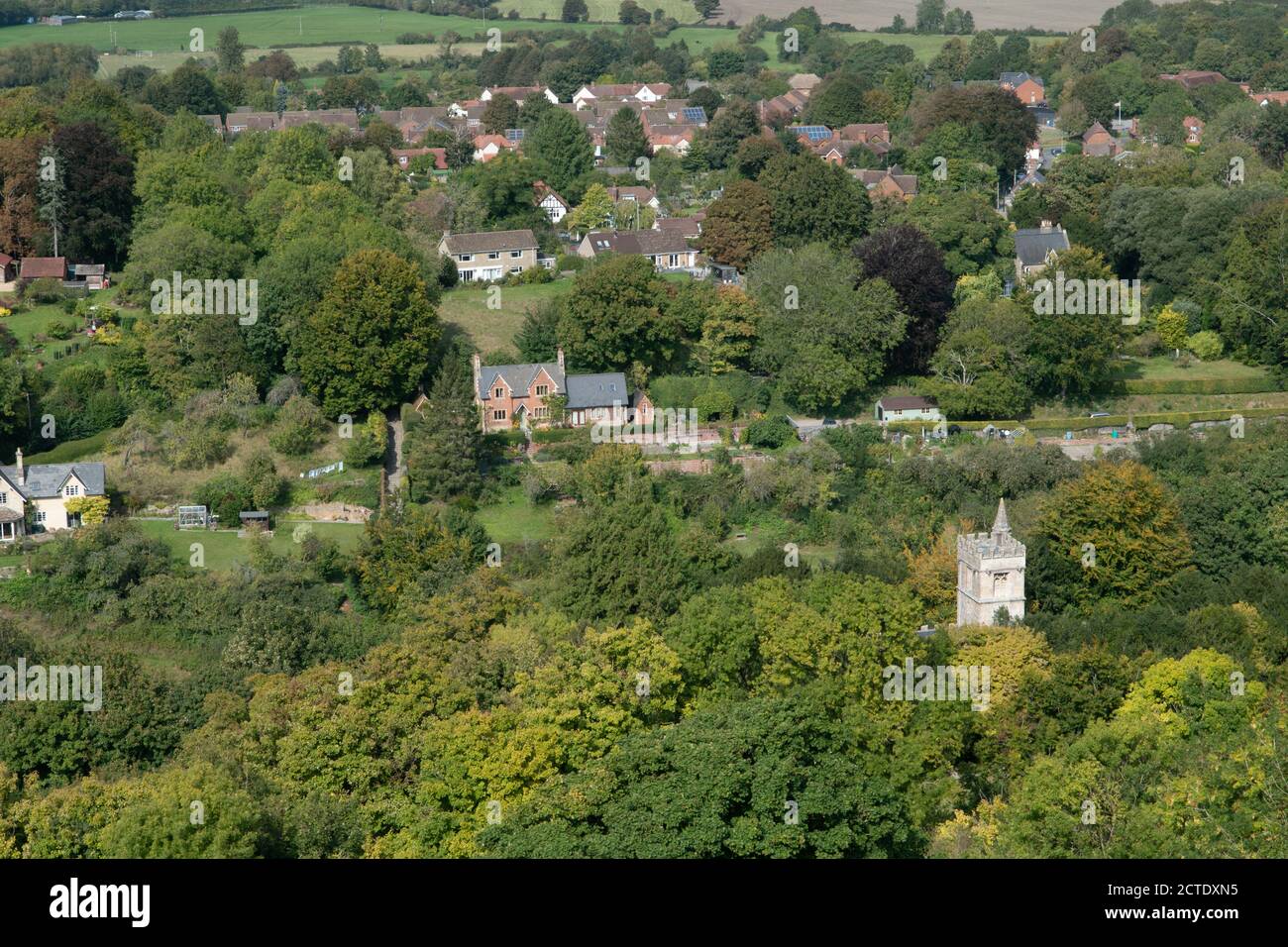 The village of Bratton situated on the northern side of Salisbury Plain ...