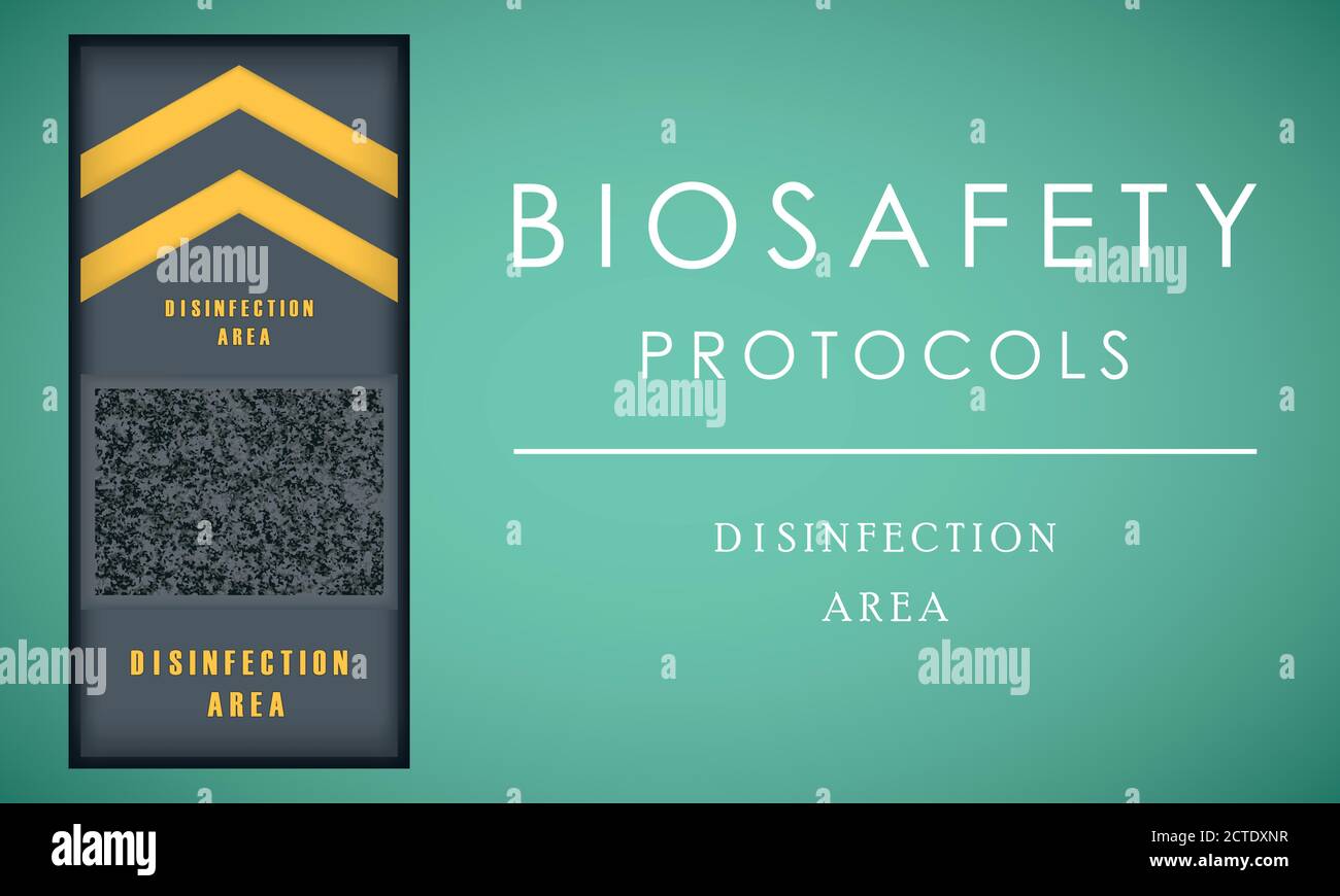 Biosafety protocols poster. Maintain disinfection areas - Vector Stock ...