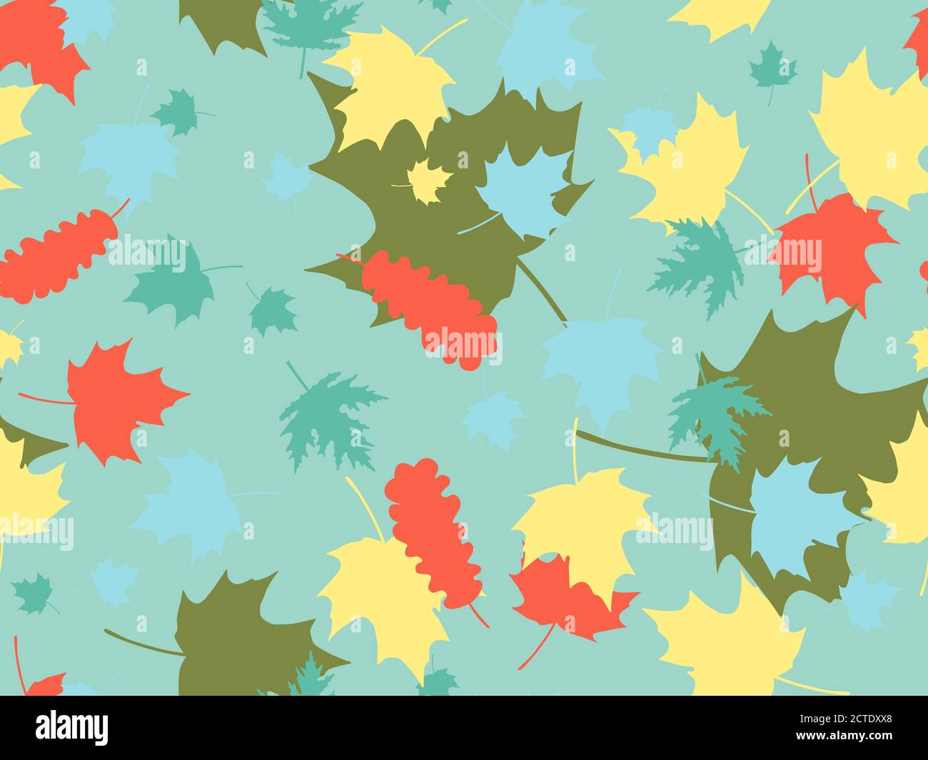 Autumn leaves seamless pattern. Falling leaves, leaf fall. Oak and ...