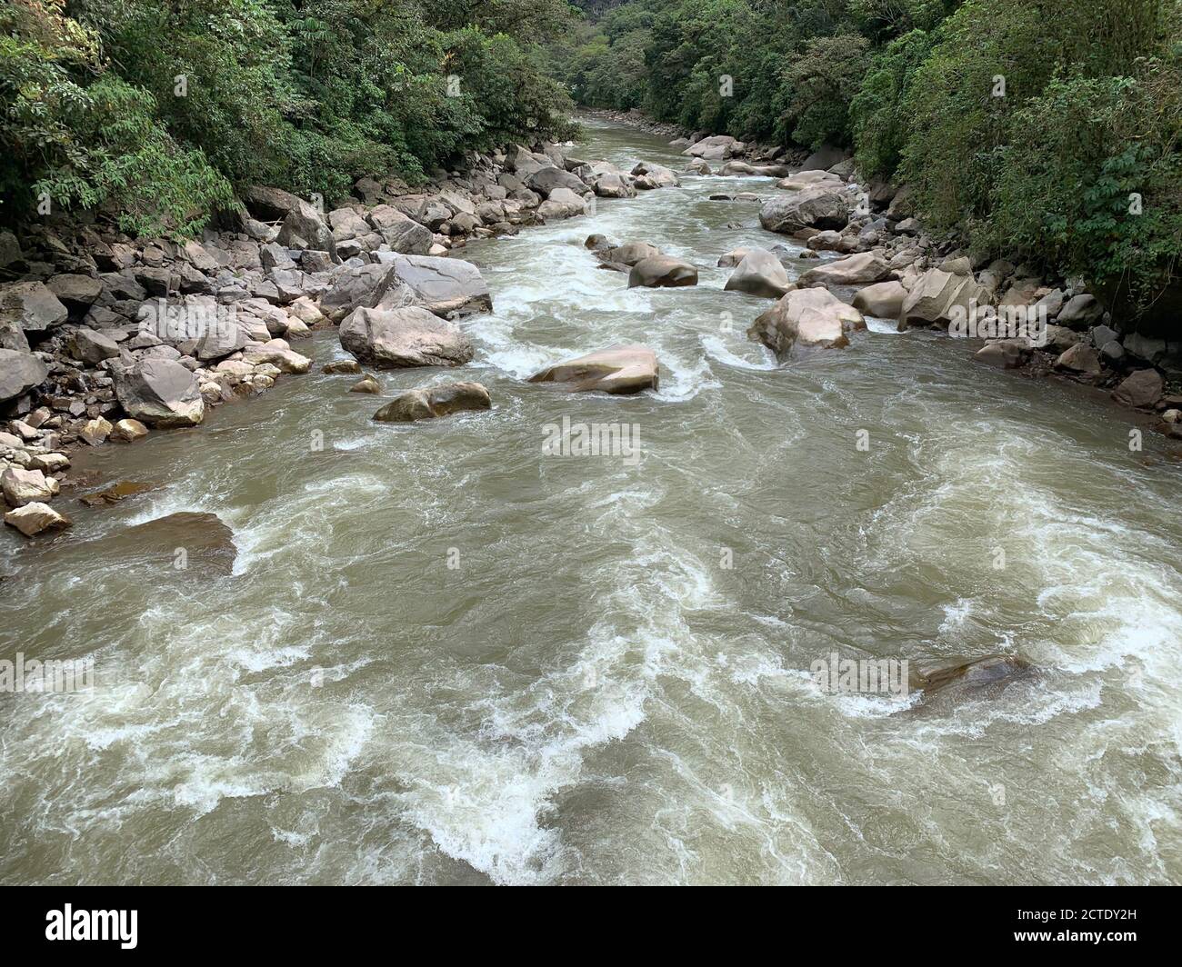 Stormy Urubamba river in the Amazon drainage system, rising in the ...