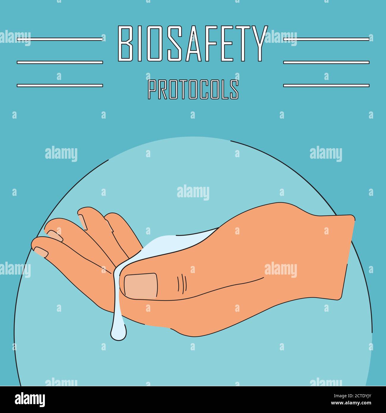 Biosafety protocols poster. Wash your hands - Vector Stock Vector Image ...