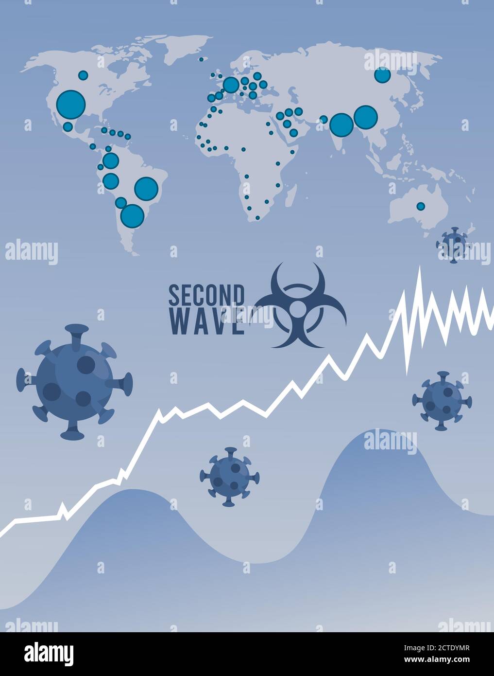 covid19 virus pandemic second wave poster with maps and infocharts in ...