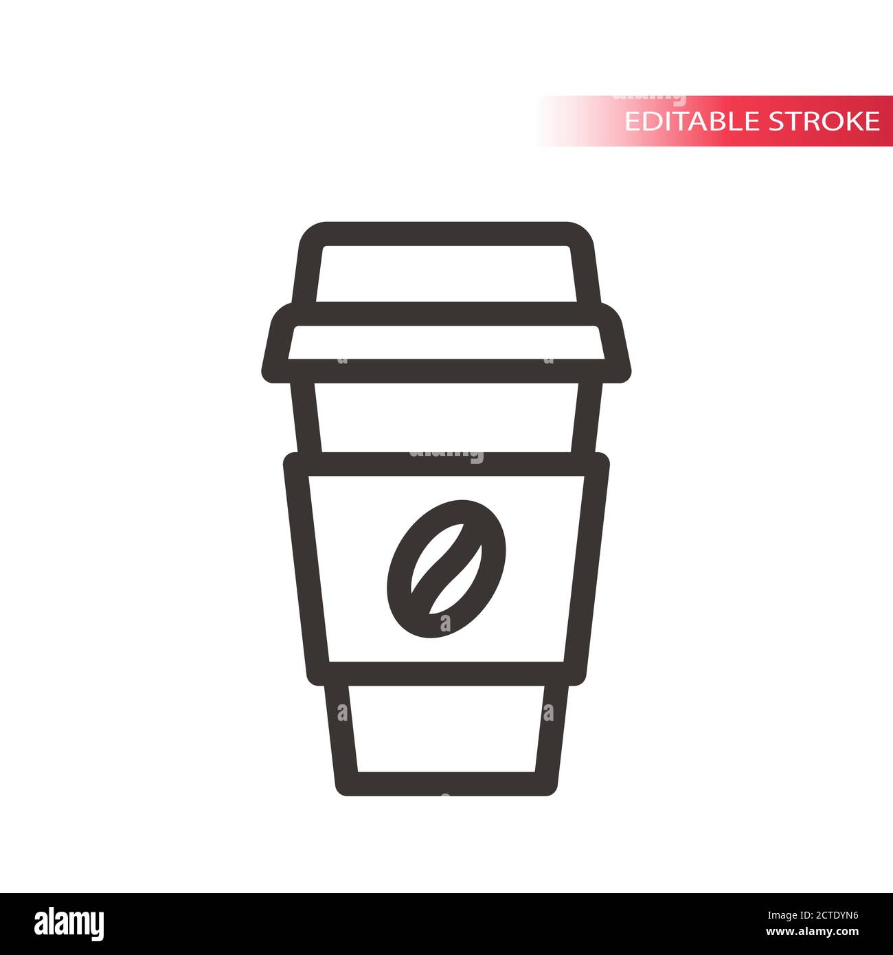 Coffee to go thin line vector icon. Coffee paper cup outline simple ...