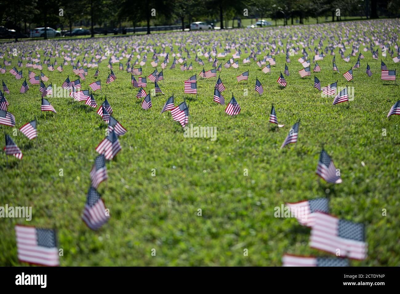 Washington, USA. 22nd Sep, 2020. U.S. national flags representing the ...