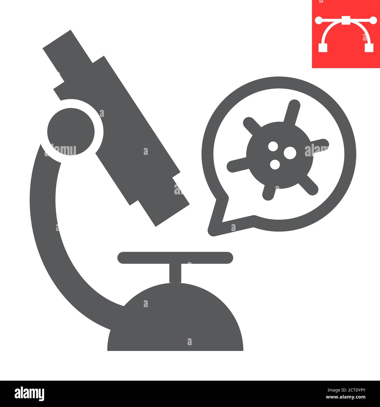 Virus research glyph icon, HIV and coronavirus, microscope sign vector ...