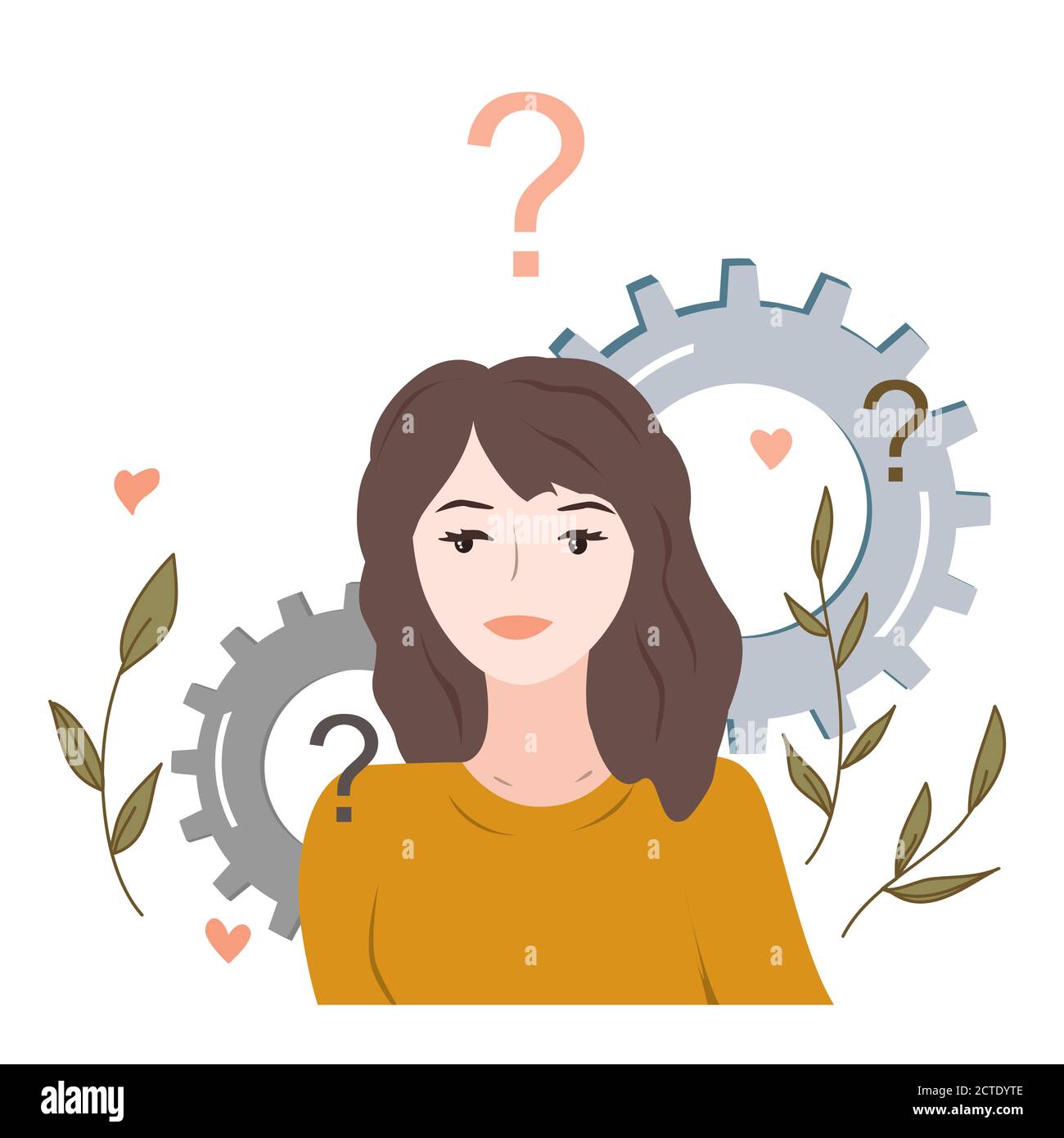 Pretty Woman thinking about some problem. The search for an answer ...