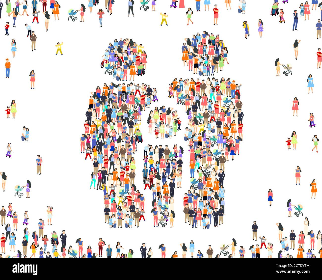 People family sign, happy group of people, life forum. Vector ...