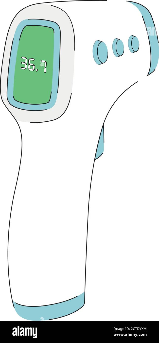 Digital infrared thermometer. Medical equipment - Vector illustration ...