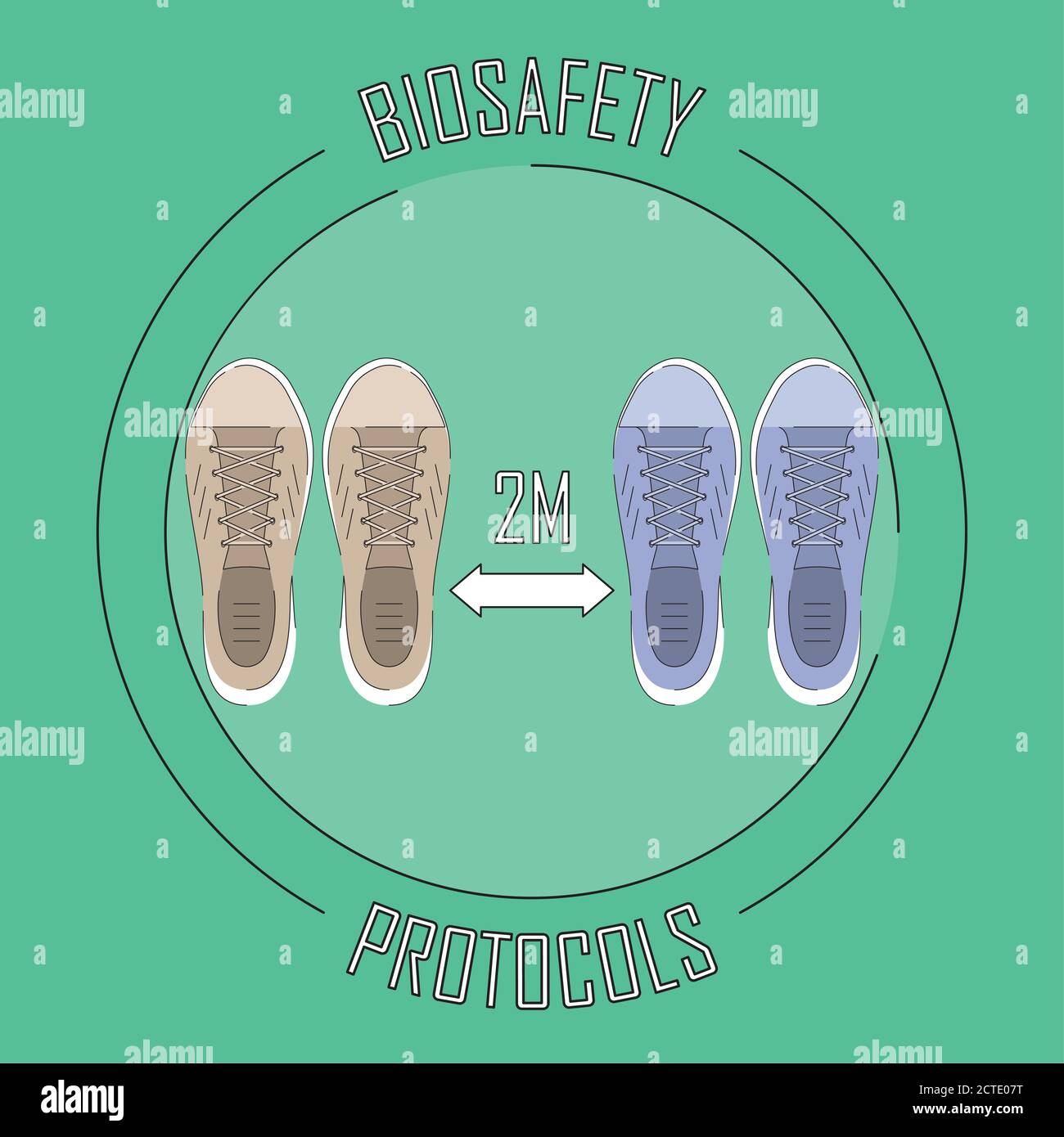 Biosafety protocols poster. Maintain social distancing - Vector Stock ...