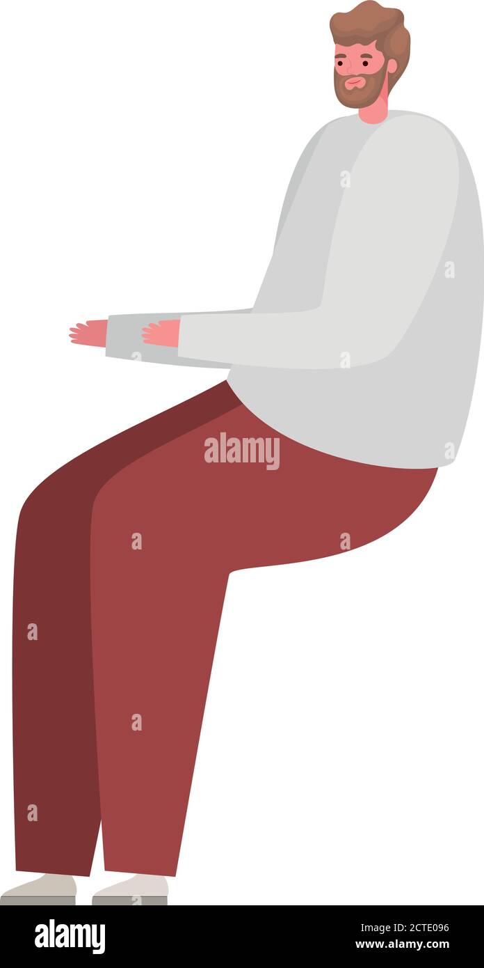 seated avatar man cartoon vector design Stock Vector Image & Art - Alamy