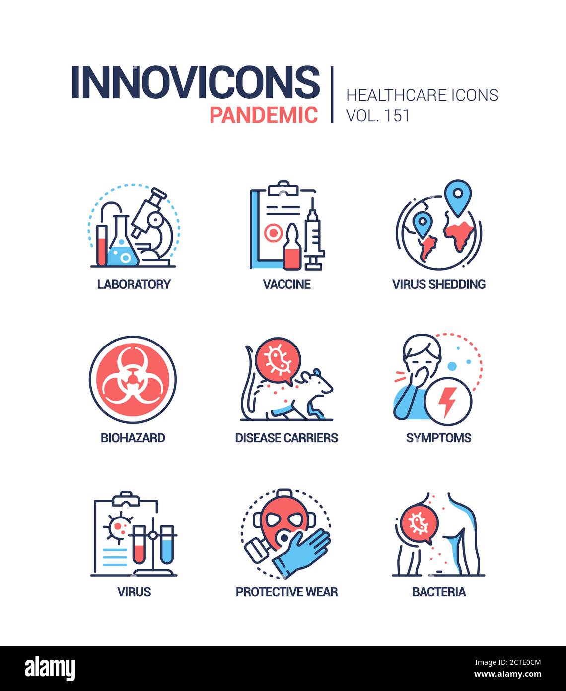 Pandemic - vector line design style icons set Stock Vector Image & Art ...