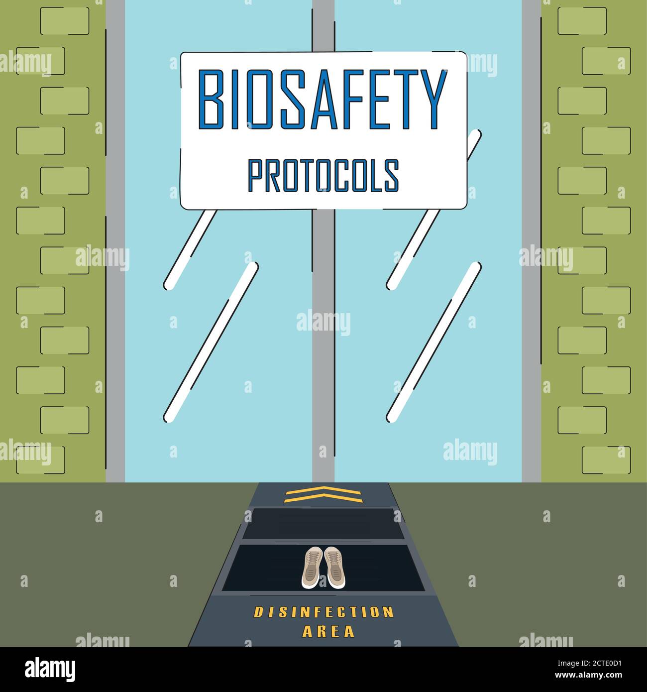 Biosafety protocols poster. Maintain disinfection areas - Vector Stock ...