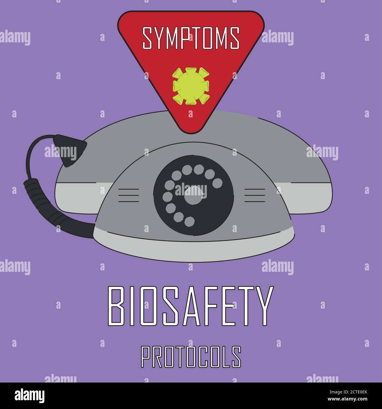 Biosafety protocols poster. Emergency call - Vector illustration Stock ...