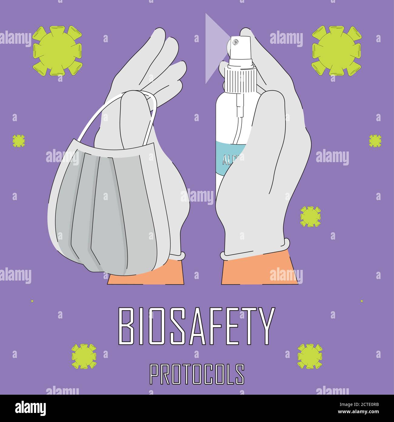 Biosafety protocols poster. Make use of alcohol - Vector Stock Vector ...