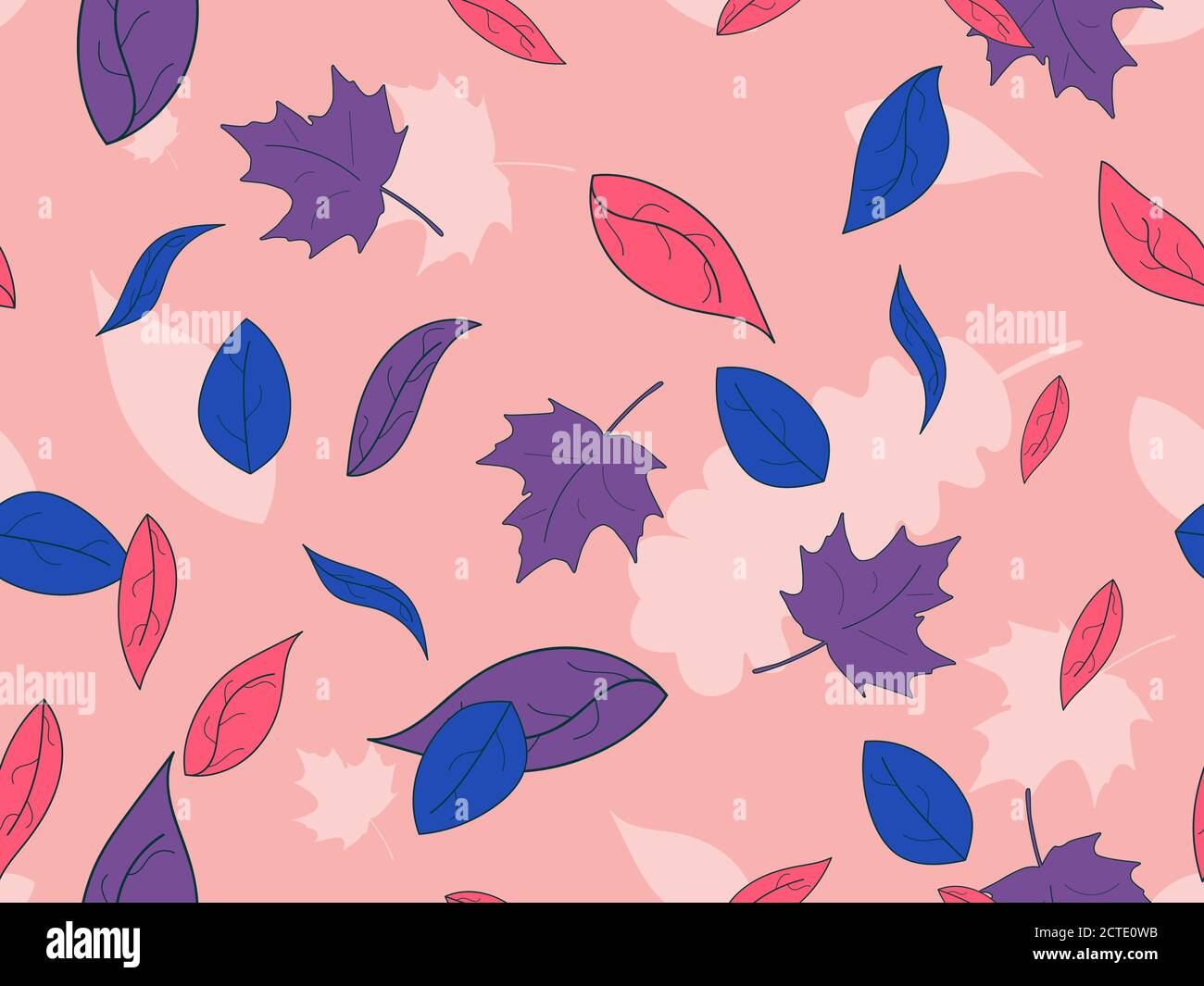 Autumn leaves seamless pattern. Falling leaves, leaf fall. Oak and ...