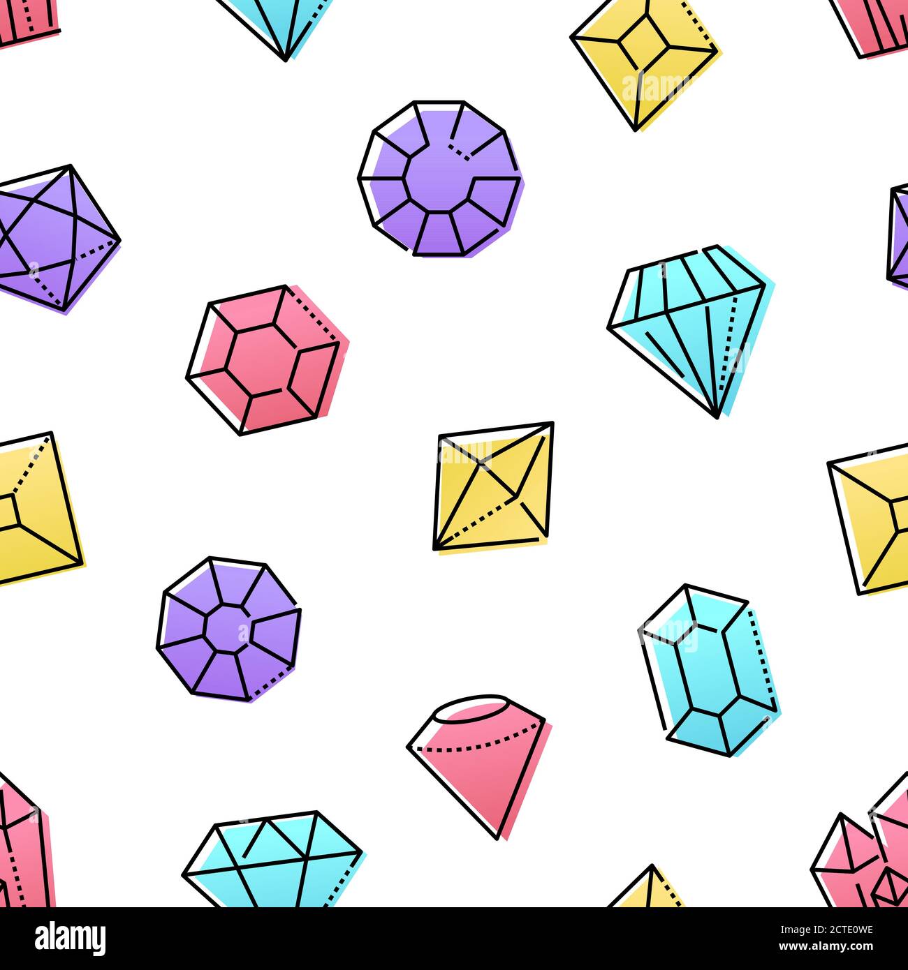 Diamonds jewelry - colorful flat design style pattern Stock Vector ...