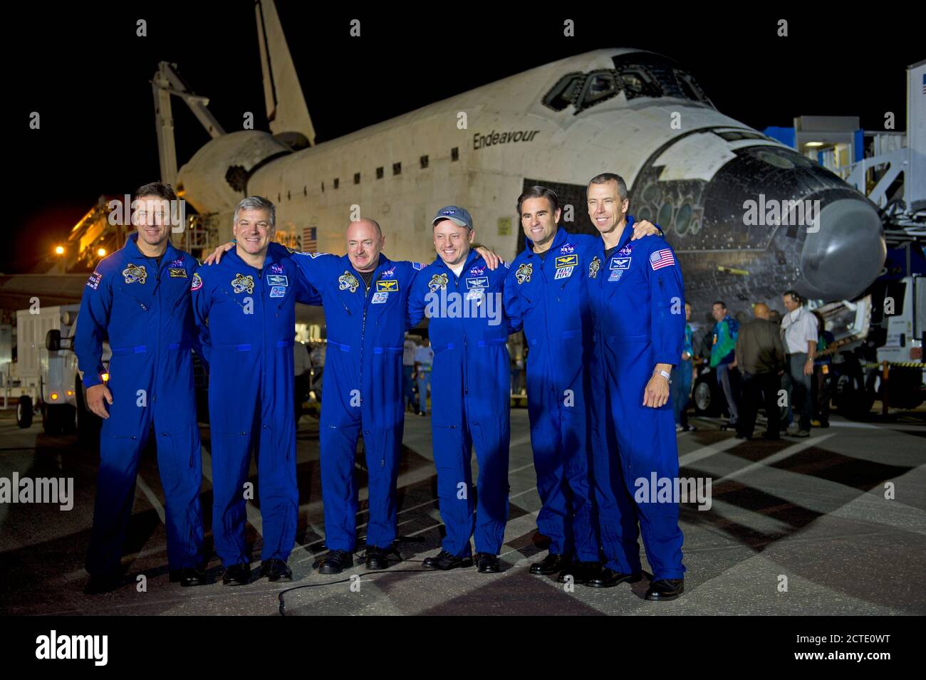 The STS-134 astronauts from left, European Space Agency's Roberto ...