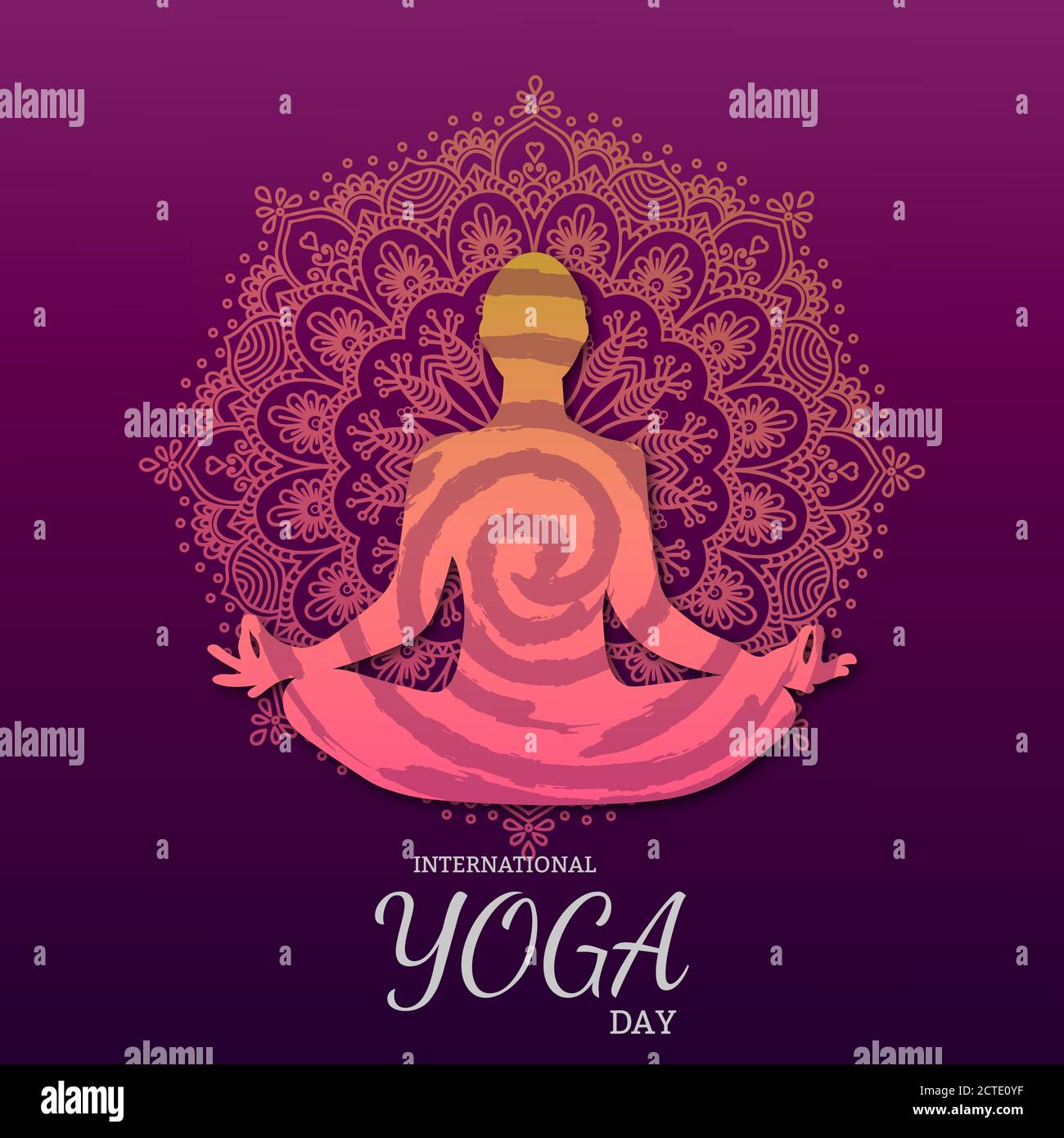 International Yoga Day vector illustration banner, brochure and poster ...