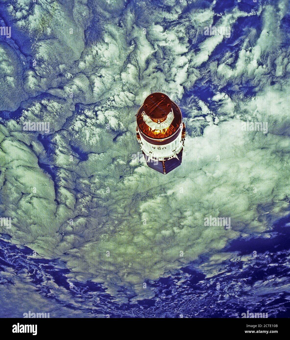 The free-flying Tracking and Data Relay Satellite-E (TDRS-E), still ... The free-flying Tracking and Data Relay Satellite-E (TDRS-E), still ...