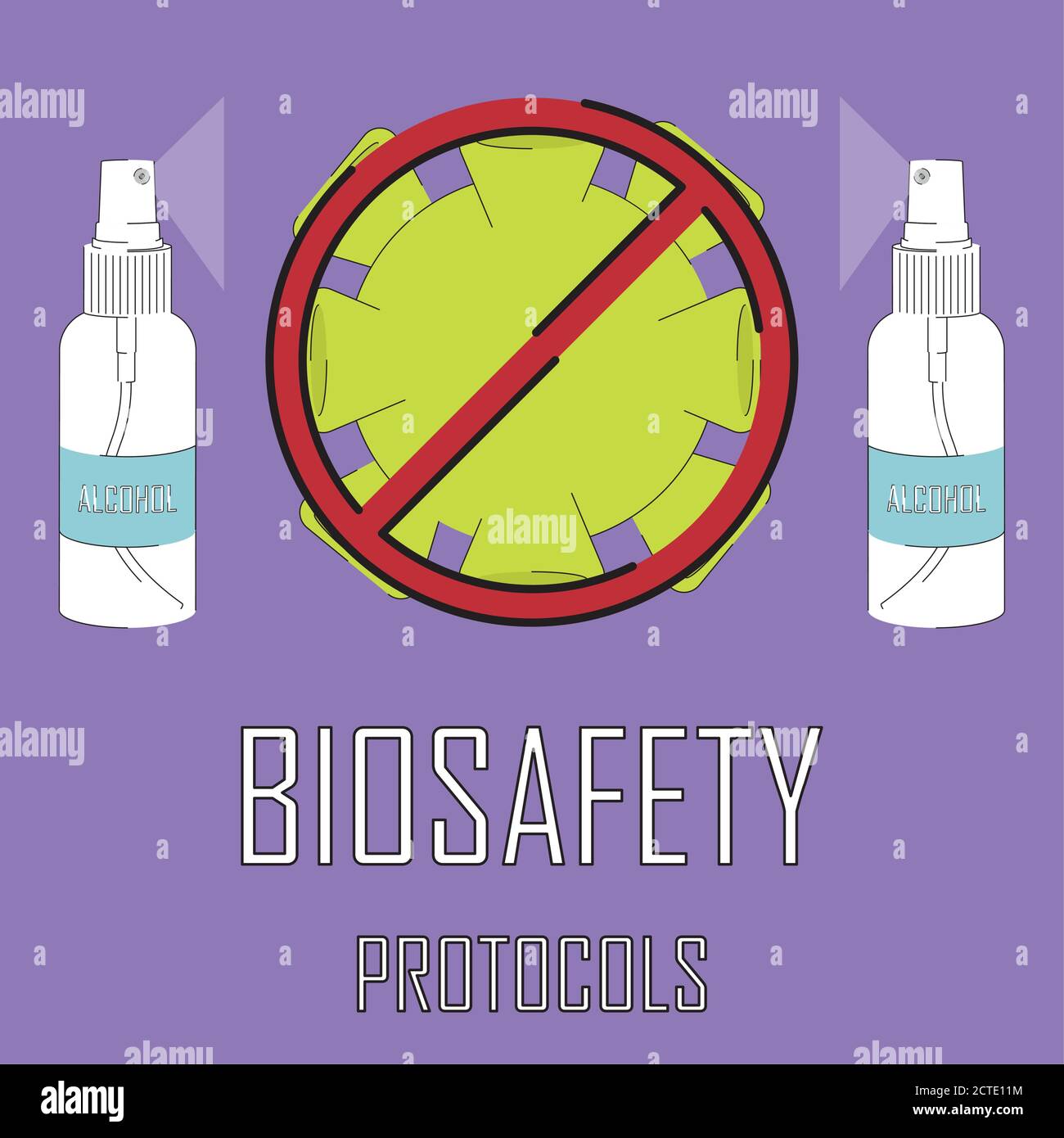 Biosafety protocols poster. Make use of alcohol - Vector Stock Vector ...