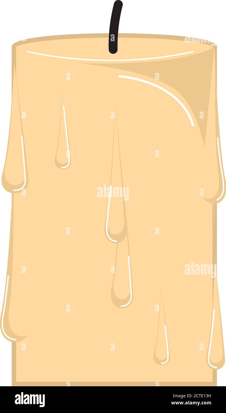 Isolated melted candle. House vintage decoration - Vector Stock Vector ...